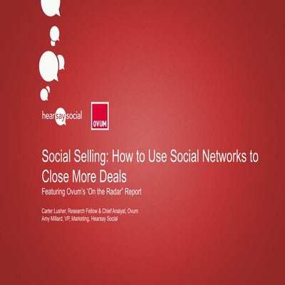 Social Selling: How to Use Social Networks to Close More Deals | PPT