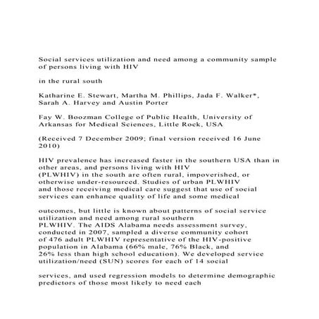 Social services utilization and need among a community sample .docx