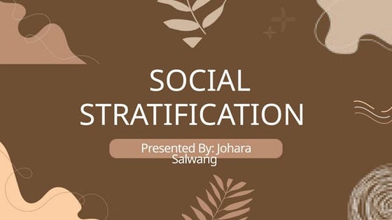 Concept, Characteristics and forms of Stratification (1).pptx | Economy | Business and Finance
