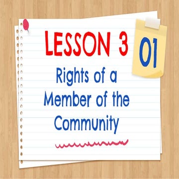Social Studies 4thQ Lesson 3 -Rights and Responsibilities of a Member ...