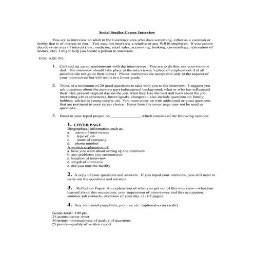 Social studies career interview | DOC