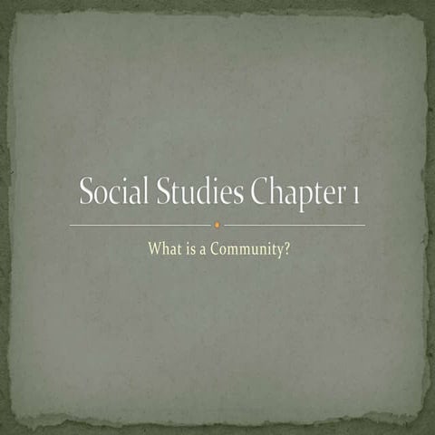 Social Studies Chapter 1 | PPTX