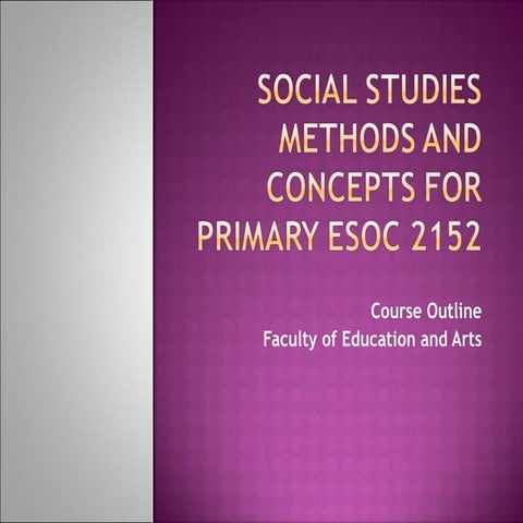 Social studies methods and concepts for primary esoc | PPT
