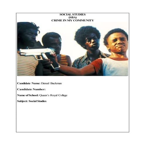 Social Studies SBA (CRIME IN MY COMMUNITY) | DOCX