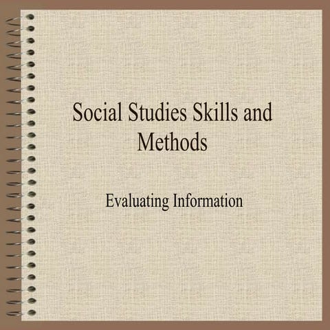 Social Studies Skills And Methods | PPT