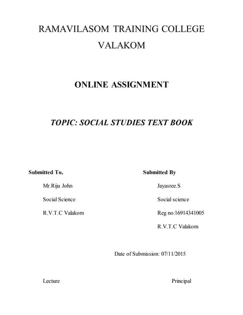 ANALYSIS OF SOCIAL SCIENCE TEXTBOOKS AND QUESTION PAPERS | PPT