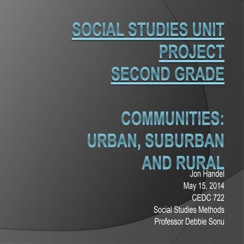 Social Studies Unit - Communities (Urban, Suburban & Rural) - Second ...
