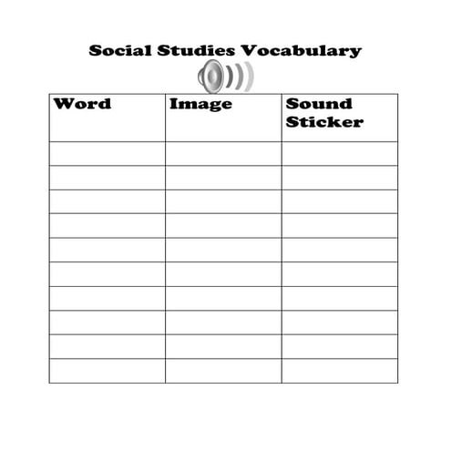 Social studies vocabulary | DOCX