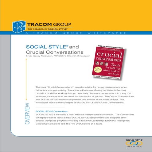 Social Style and Crucial Conversations Whitepaper | PDF