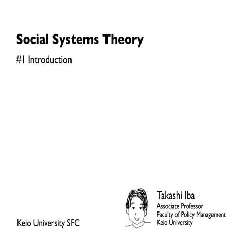 Social Systems Theory 2012 #1 | PDF