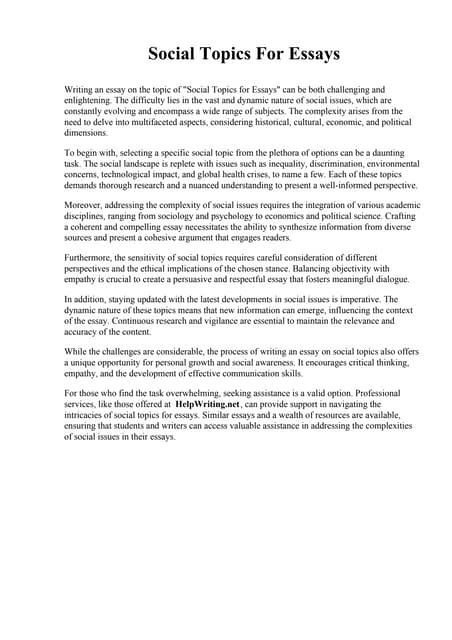 Essay About Social Issues.pdf