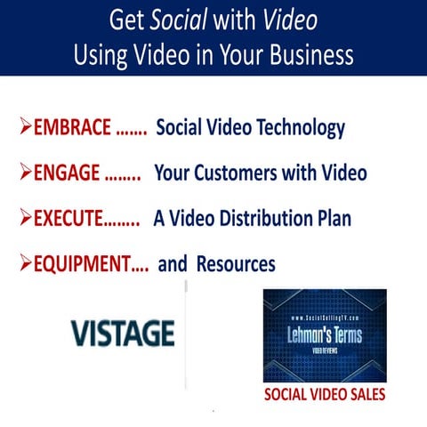 Social Video For Business Vistage Talk April 28 | PPT