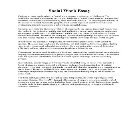 Social Work Essay | PDF