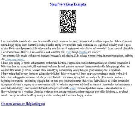 Social Work Essay Examples | PPT