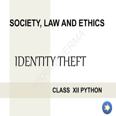 Society, law and ethics identitytheft | PPT