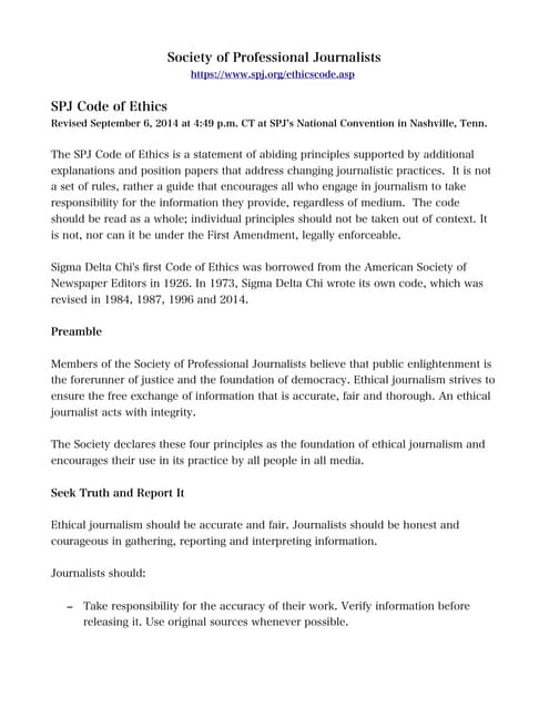 Journalism ethics | PPT