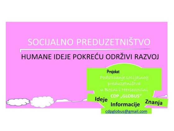 Upoznajte se sa konceptom socijalnog preduzetnistva | PPT