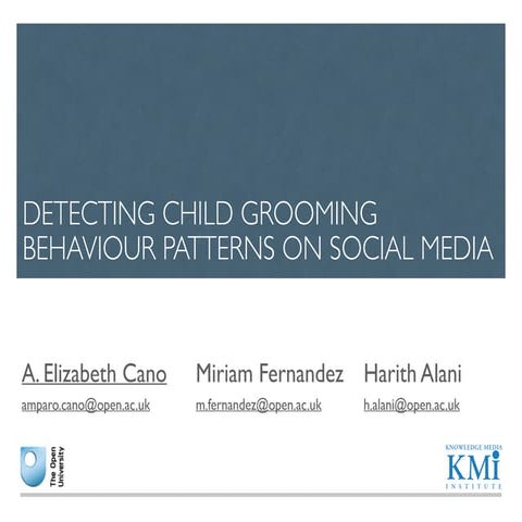 Detecting child grooming behaviour patterns on social media | PDF ...