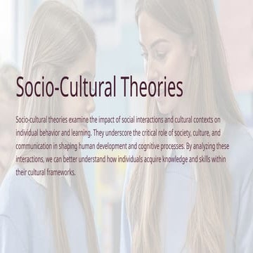 Socio-Cultural Theories socio cultural- socio theories | PPTX