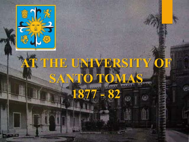 Medical studies at the university of santo tomas (1877 1882) | PPTX