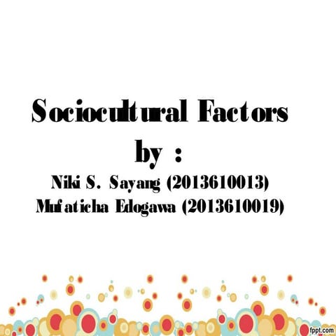 Sociocultural factors in SLA | PPT