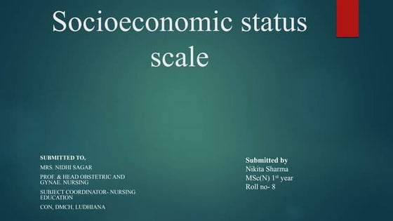 Socio economic status scales | PPT