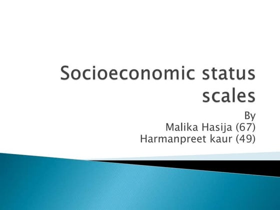 Socio economic status scales | PPT