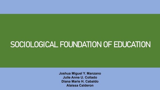 Relationship between Sociology and Education | PPTX | Education