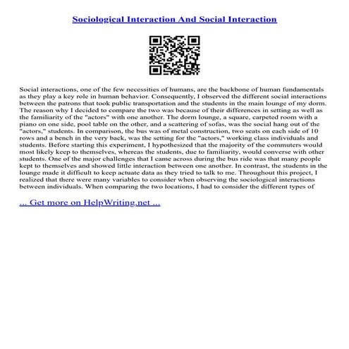 Sociological Interaction And Social Interaction | PDF