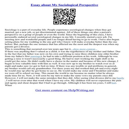 Sociological Perspective Essay | PDF