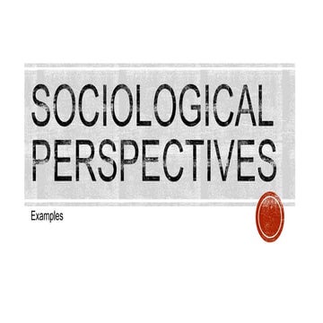 Sociological Perspectives examples chapter 1 | PPT