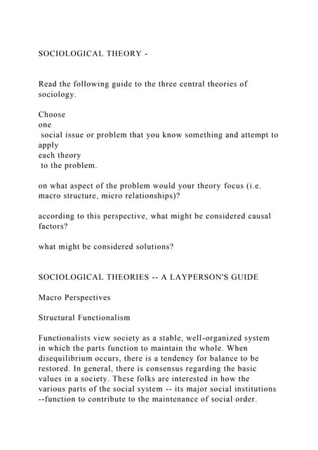 DISS - Approaches - Structural Functionalism | PPT