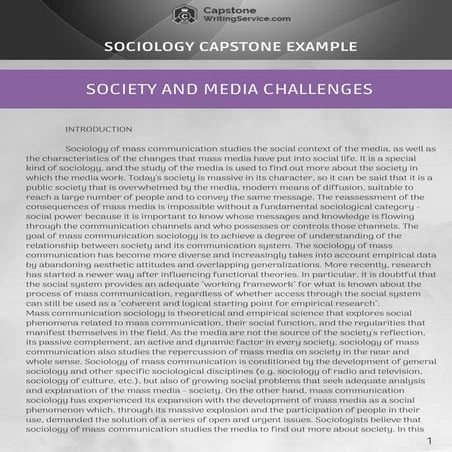 Sociology Capstone Project Examples | PDF