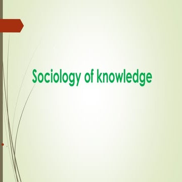 Sociology of-knowledge | PDF