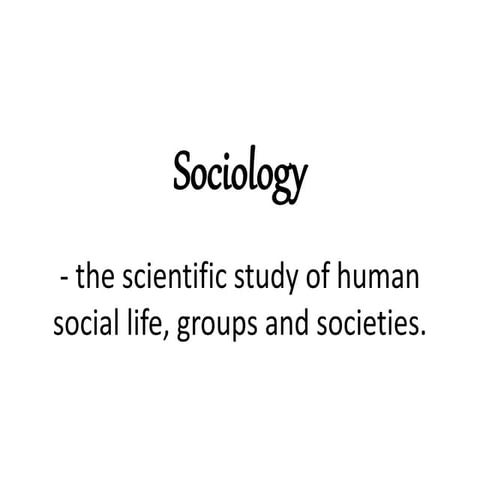 Sociology ppt | PPTX