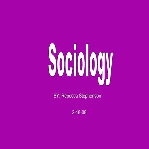 Sociology Project #1 | PPT