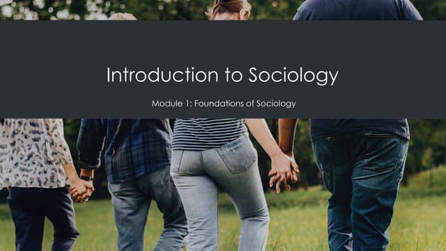 Introduction to Sociology and Anthropology | PPTX
