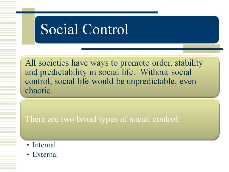 Sociology 12 social control