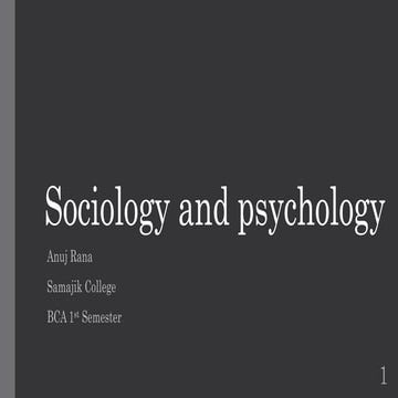 Sociology and psychology | PPTX