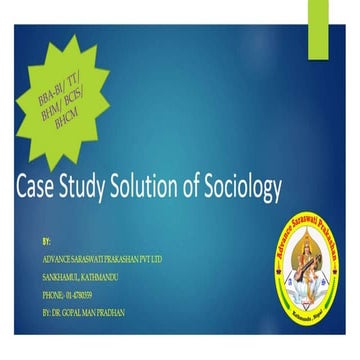 Sociology case study BBA-BI/TT/BHM/BCIS/BHCM | PPTX