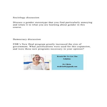 Sociology discussionDiscuss a gender stereotype that you fin.docx