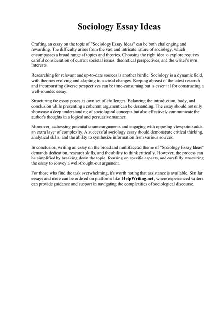 Sociology Essay Ideas.pdf Sociology Essay Ideas.pdf