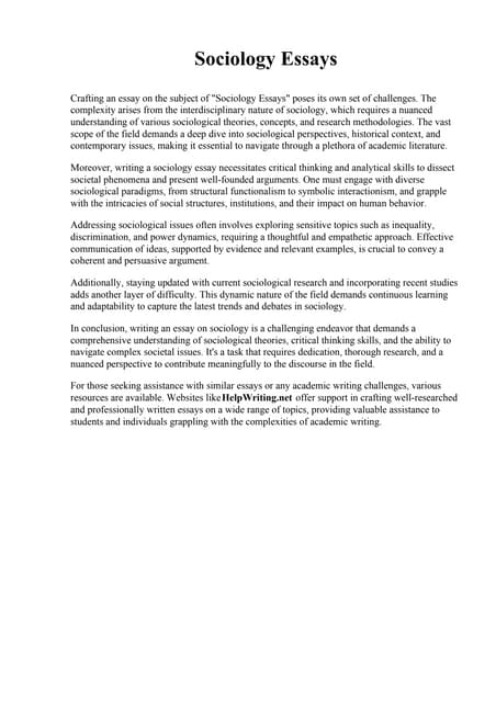 Social Work Essays | PDF | Homework and Study | Education