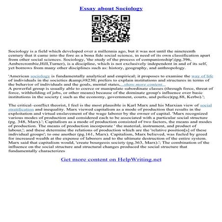 Sociology Essay Topic | PDF