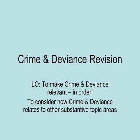 Crime and Deviance - Left and Right Realism | PPT