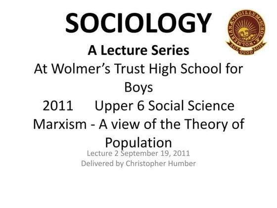 CAPE Sociology Marx theory of_population-1 | PPTX