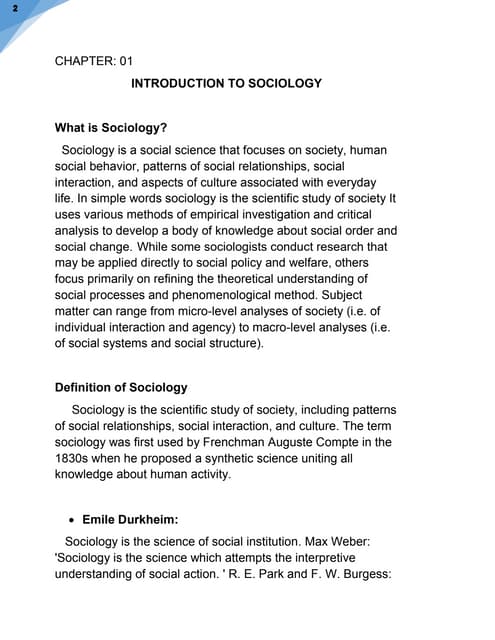 Definition, nature and scope of Sociology.pptx | Science