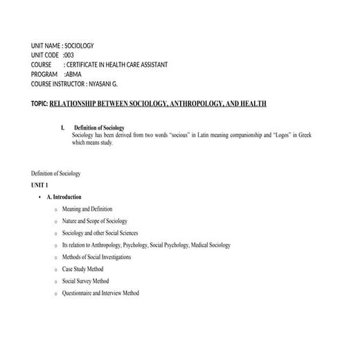 SOCIOLOGY NOTES (3).docx for sociology students | DOCX