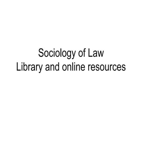 Sociology of Law | PPT