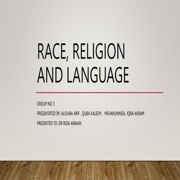 Race, Religion and Language | PPTX